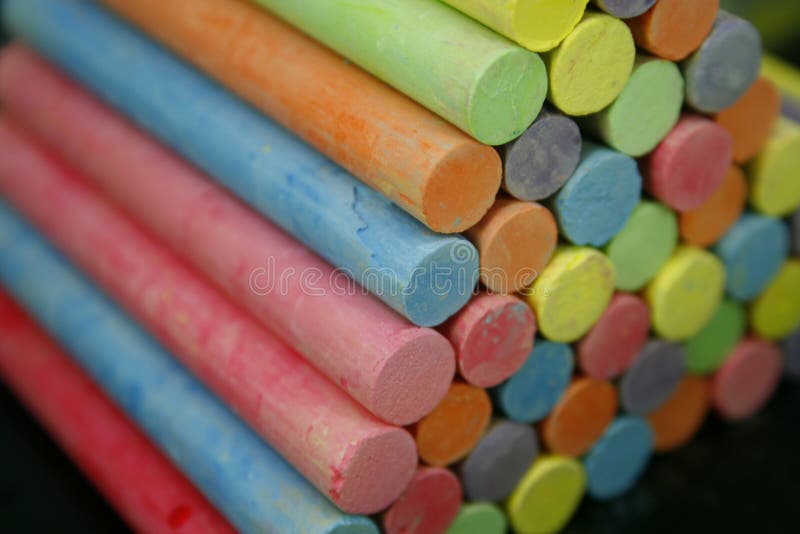 Set of Colorful Pieces of Chalk Stock Photo - Image of object, colorful ...