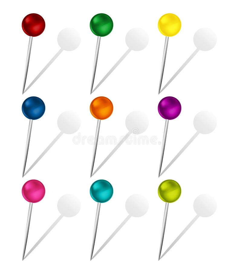 Push pin collection stock vector. Illustration of pins - 20053854