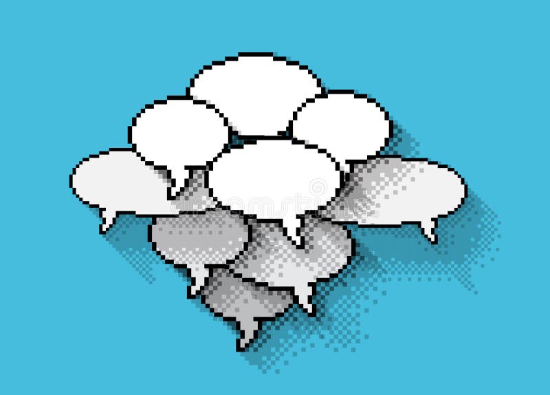 Set of Colorful Pixels Bubbles Stock Vector - Illustration of ...