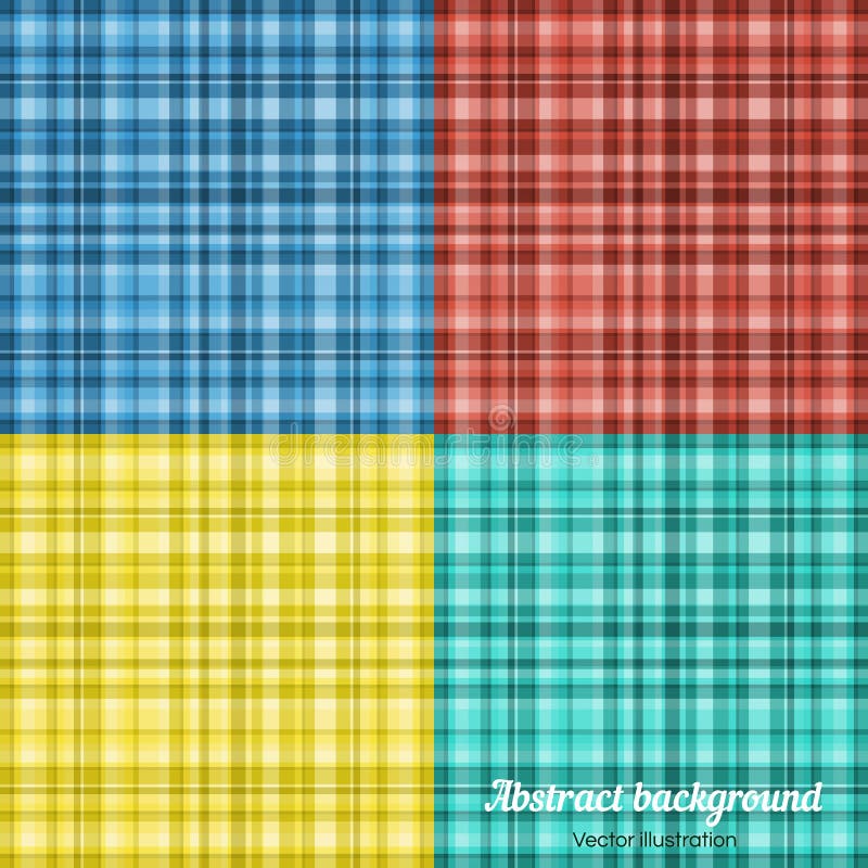 Set of Colorful Plaid Pattern. Vector Illustration. Stock Illustration ...