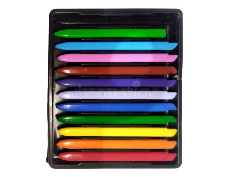 Set of Colorful Plastic Crayons Isolated on White Background Stock ...