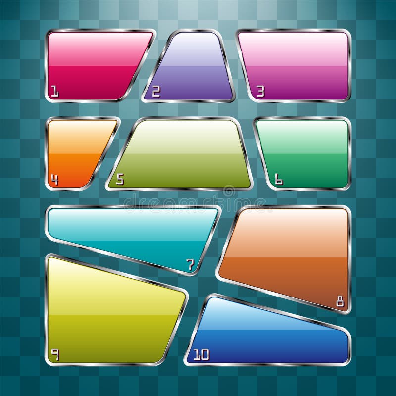 Set of Colorful Plates on Abstract Background. Stock Vector ...