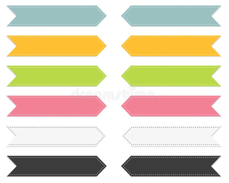 Set of 6 Colorful Pointing Ribbons Stock Vector - Illustration of ...