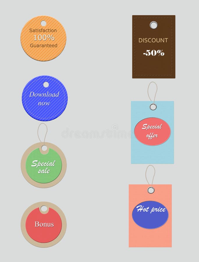 Set of Colorful and Promotion Tag. Stock Illustration - Illustration of ...