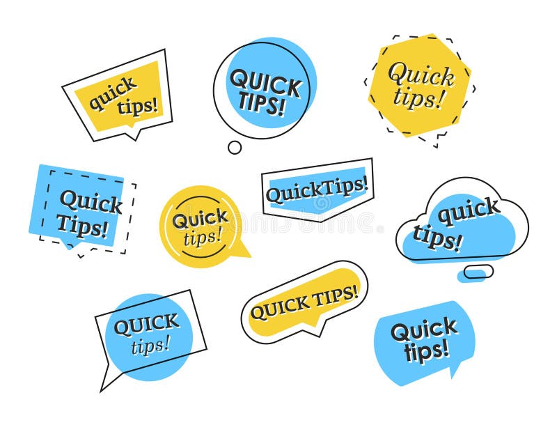 Set of Colorful Quick Tips Logos Stock Illustration - Illustration of ...