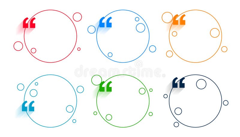 Set of Colorful Quotation Bubble Icon for Web Suggestion or Talk Stock ...