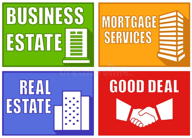 Set Colorful Real Estate Emblems Stock Vector - Illustration of emblem ...