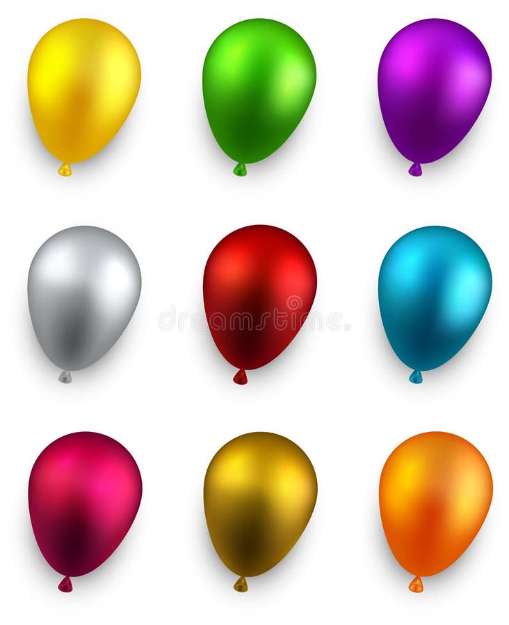 Set of realistic balloons. stock vector. Illustration of magenta ...