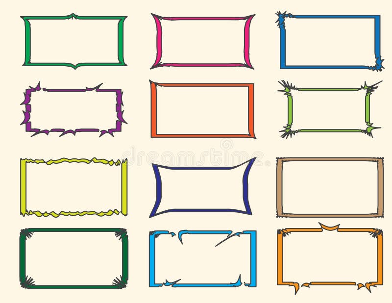 Vector Color Rectangle Frames Set Stock Vector - Illustration of border ...