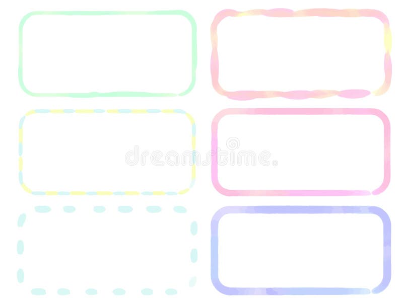 A Set of Colorful Rectangular Frames in Pink, Yellow, and Light Blue ...