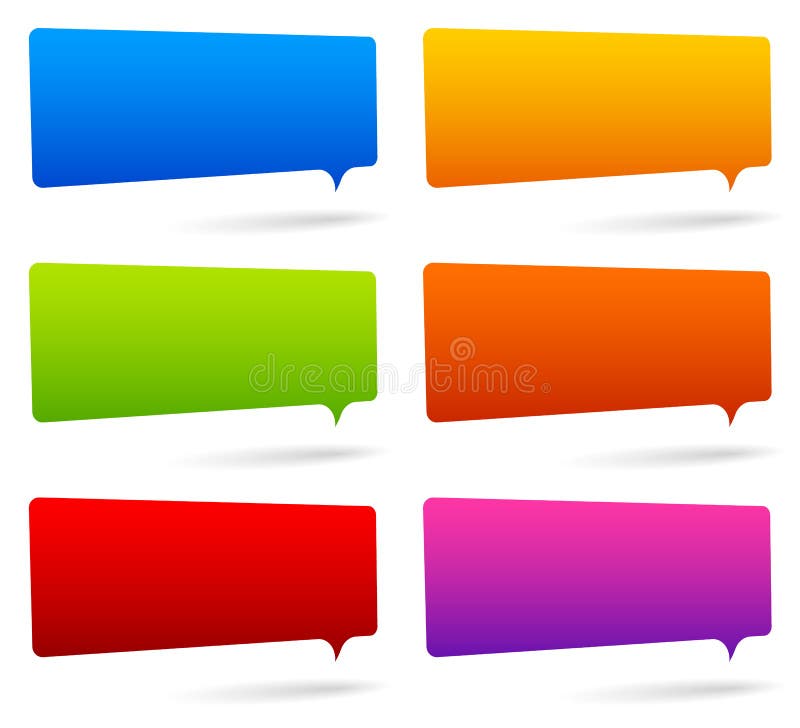 Set of Colorful Rectangular Speech Bubbles with Empty Space Stock ...