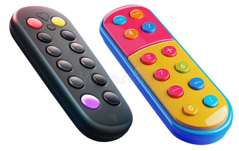 Set of Colorful Remote Control. Electronic Device Stock Illustration ...