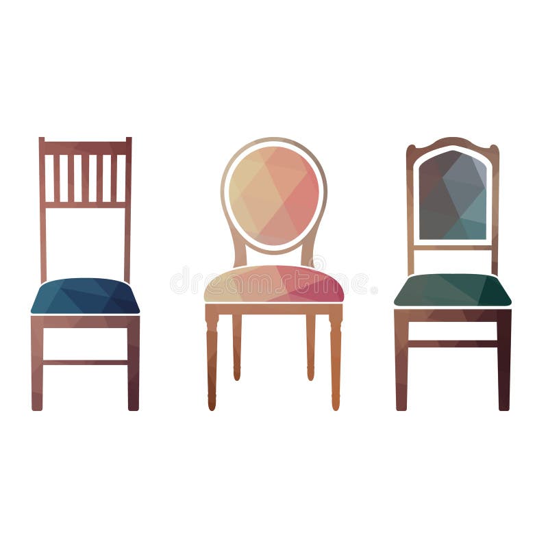 Set of Colorful Retro Chairs. Stock Vector - Illustration of colorful ...