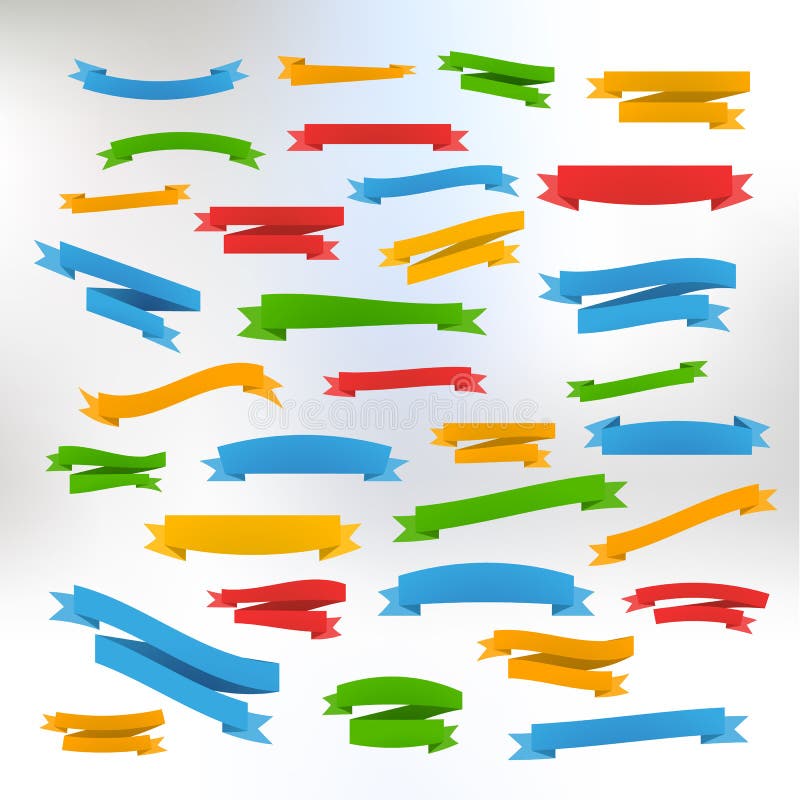 Set of Colorful Retro Ribbons for Design and Stock Vector ...