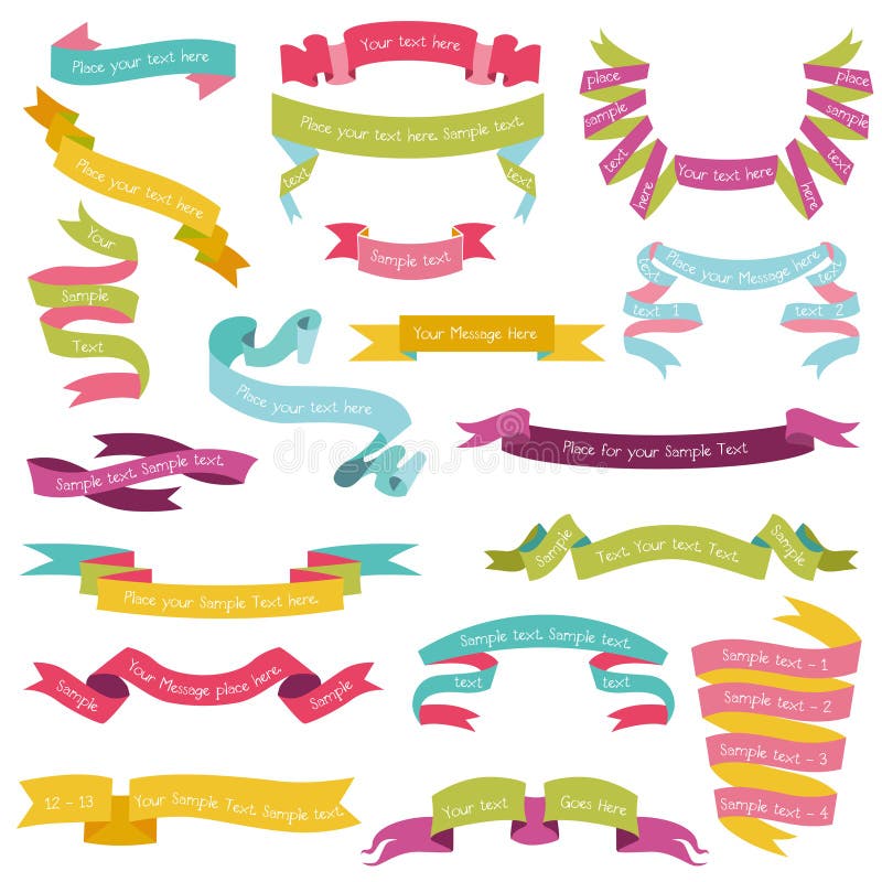 Ribbon Banners Vector Collection Stock Vector - Illustration of ...