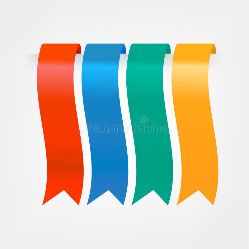 Set of Colorful Ribbons or Bookmarks. Stock Vector - Illustration of ...