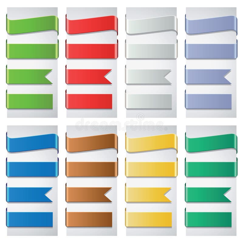 Set of the Colorful Ribbons. Stock Vector - Illustration of message ...