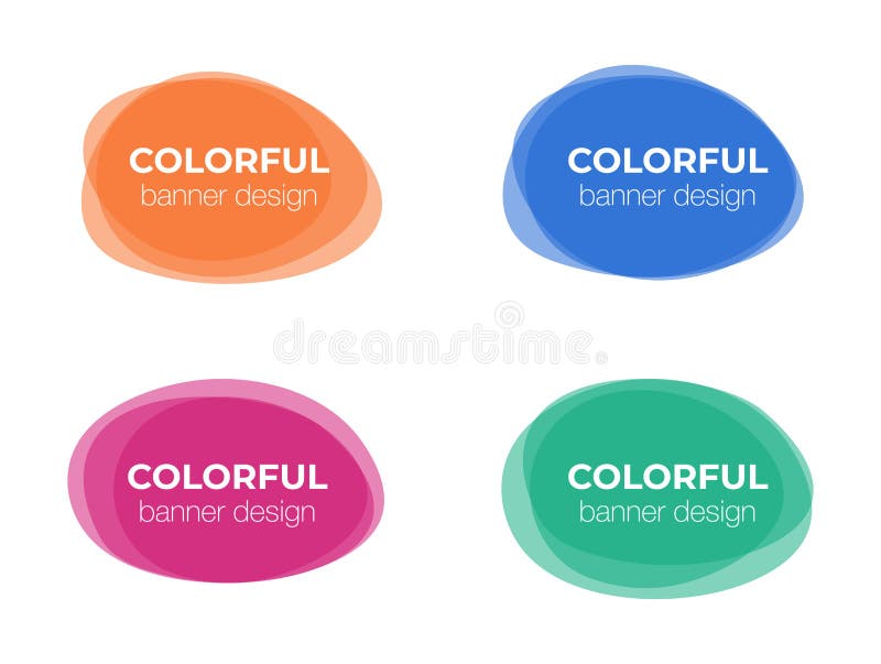 Set of Colorful Round Abstract Shape Banners. Stock Vector ...