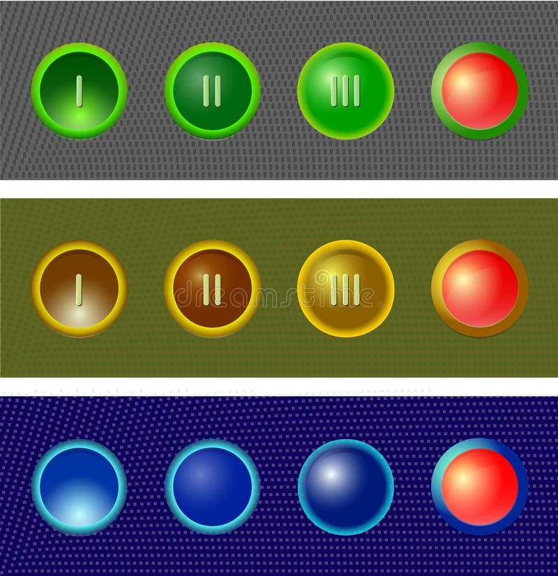 Glossy Blue web buttons stock vector. Illustration of metallic - 26525991