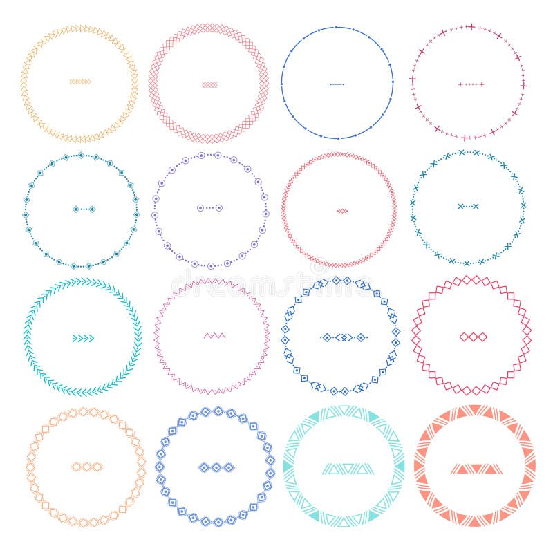 Set of Colorful Round Frames for Decoration. Stock Vector ...