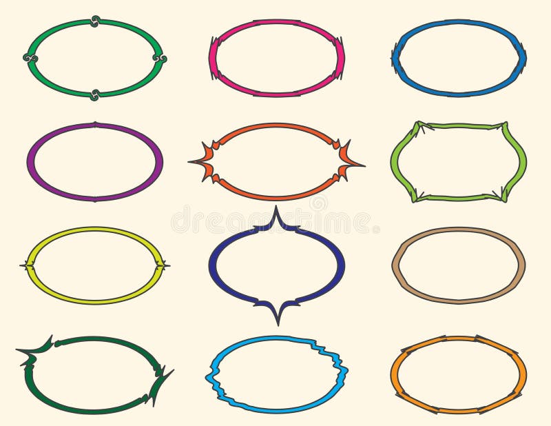 Vector Color Round Frames Set Stock Vector - Illustration of template ...