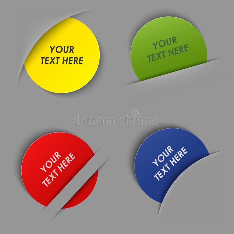 Set of Colorful Round Labels in Your Pocket Stock Vector - Illustration ...