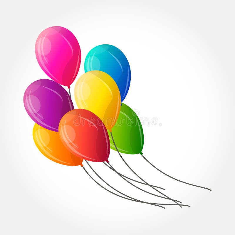 Set of Colorful Round Vector Kids Balloons. Stock Vector - Illustration ...