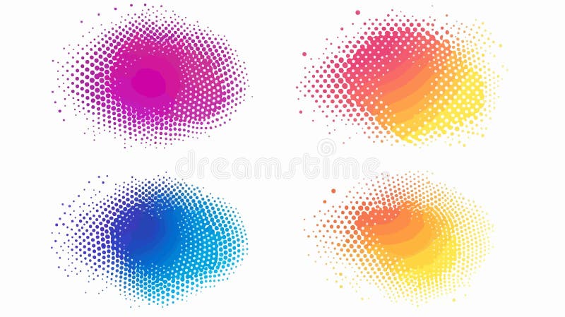 Vibrant Gradient Halftone Dots Collection for Creative Designs Stock ...
