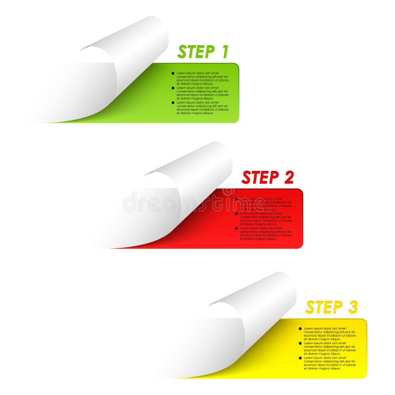 Set of Colorful Sample Steps Stickers Stock Vector - Illustration of ...