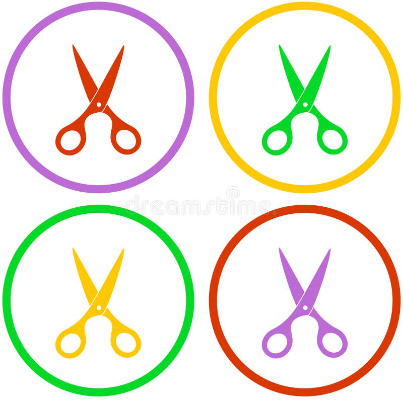 Set colorful scissors stock vector. Illustration of colorful - 34975406