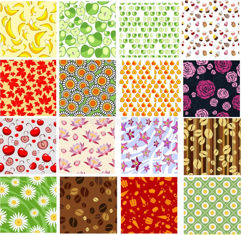 Set of Colorful Seamless Backgrounds Stock Vector - Illustration of ...