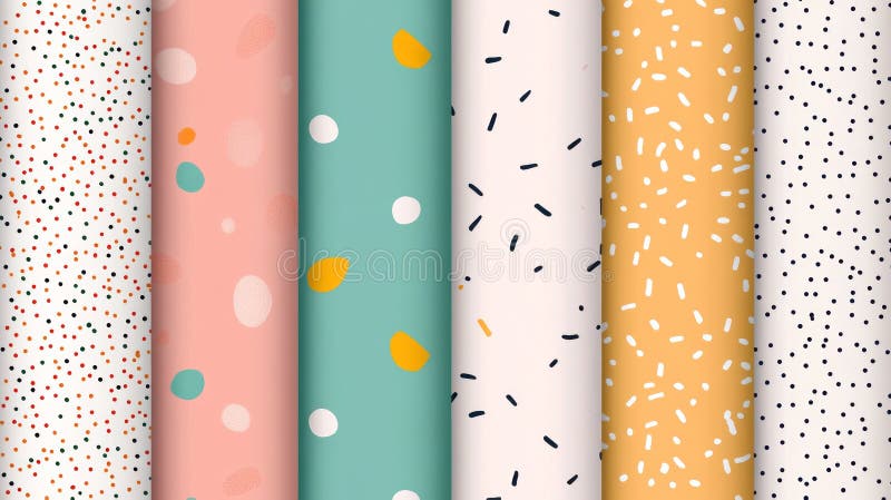 A Set of Colorful, Seamless Patterns for Packaging Stock Illustration ...