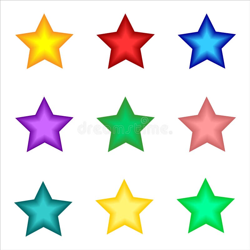 Set of Colorful Shiny Stars, Vector Icons for Web Stock Vector ...