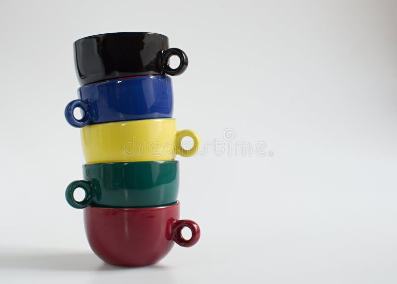 Set of colorful small cups stock image. Image of cups - 61868279