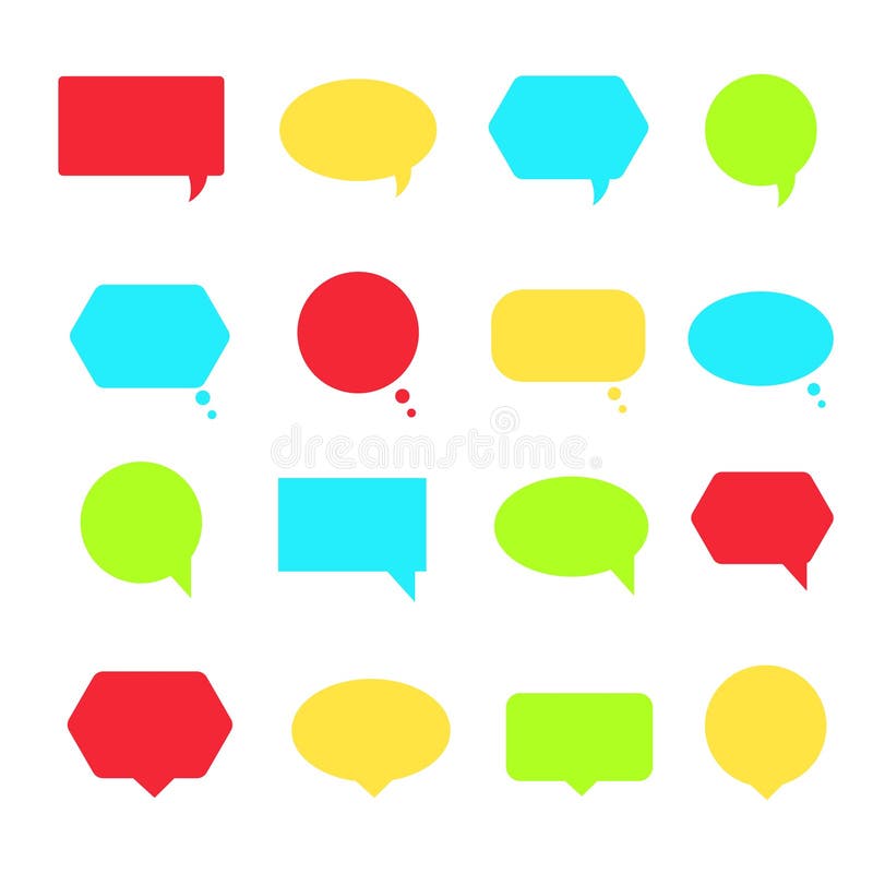 Set of Colorful Speech Bubbles Set Stock Vector - Illustration of sign ... Set of Colorful Speech Bubbles Set Stock Vector - Illustration of sign ...