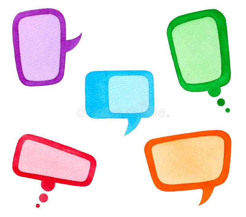 Set of Colorful Speech Bubbles or Clouds Stock Illustration ... Set of Colorful Speech Bubbles or Clouds Stock Illustration ...