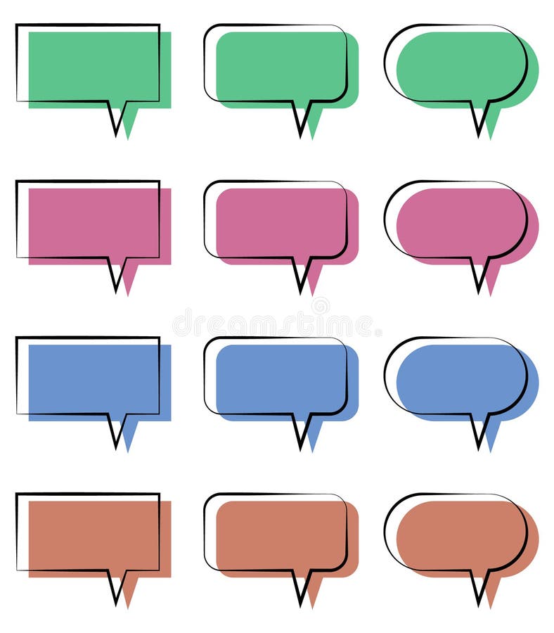 Set of Colorful Speech Bubbles in Frames Stock Vector - Illustration of ... Set of Colorful Speech Bubbles in Frames Stock Vector - Illustration of ...