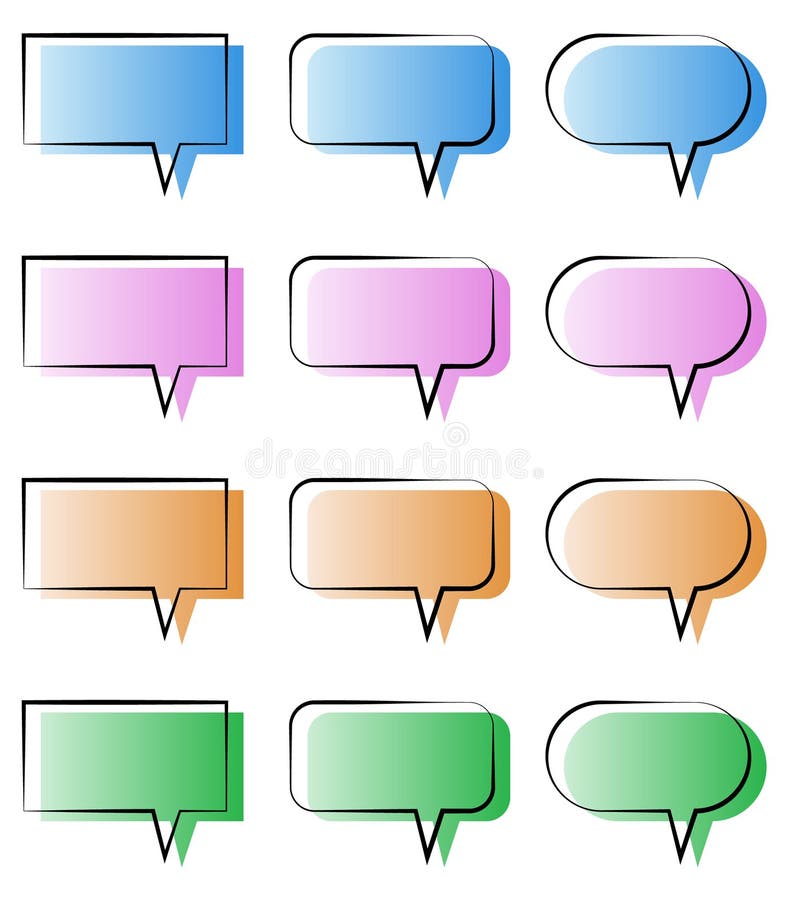 Set of Colorful Speech Bubbles in Frames Stock Vector - Illustration of ... Set of Colorful Speech Bubbles in Frames Stock Vector - Illustration of ...