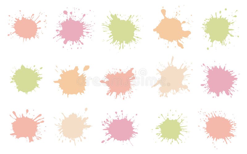 Set of Colorful Splashes. Bright Colorful Spots, Trendy Modern Set of Design Elements. Vector ...