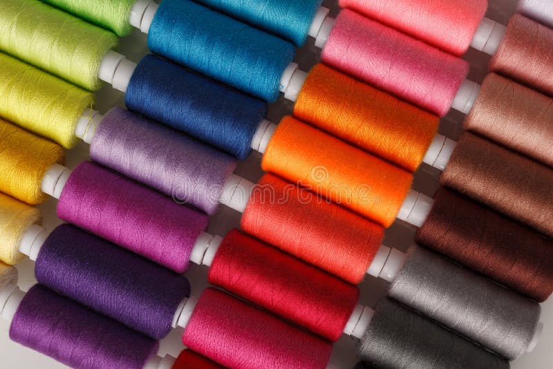 Spools of Thread. Photo for Design Stock Photo - Image of macro, cloth ...