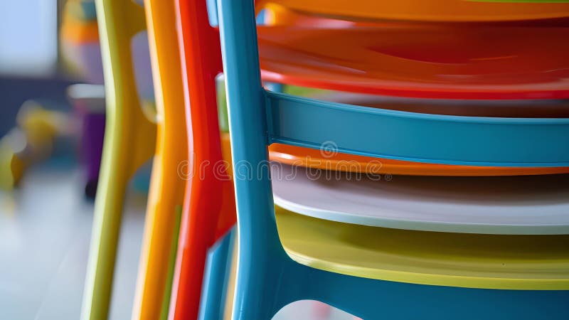 A Set of Colorful and Stackable Chairs All Made from Recycled Plastic ...