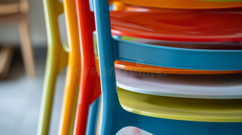 A Set of Colorful and Stackable Chairs All Made from Recycled Plastic ...