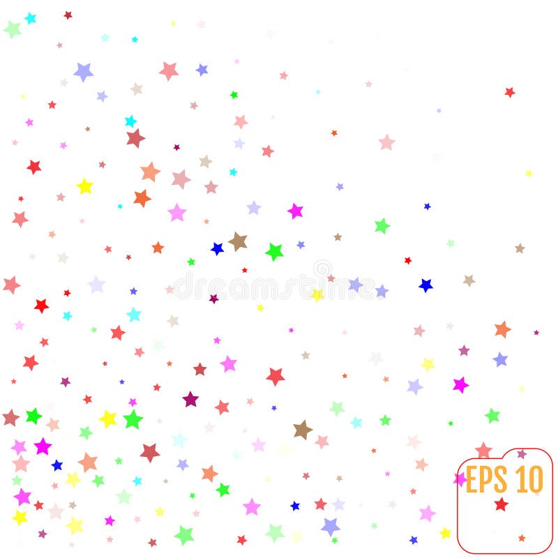 Set of Colorful Stars on White Background. Starry Pattern Stock Vector ...