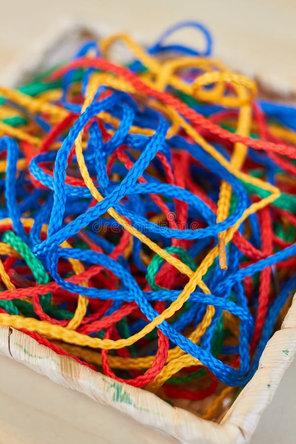 Set of Colorful Strings for School Crafts Stock Image - Image of cord ...