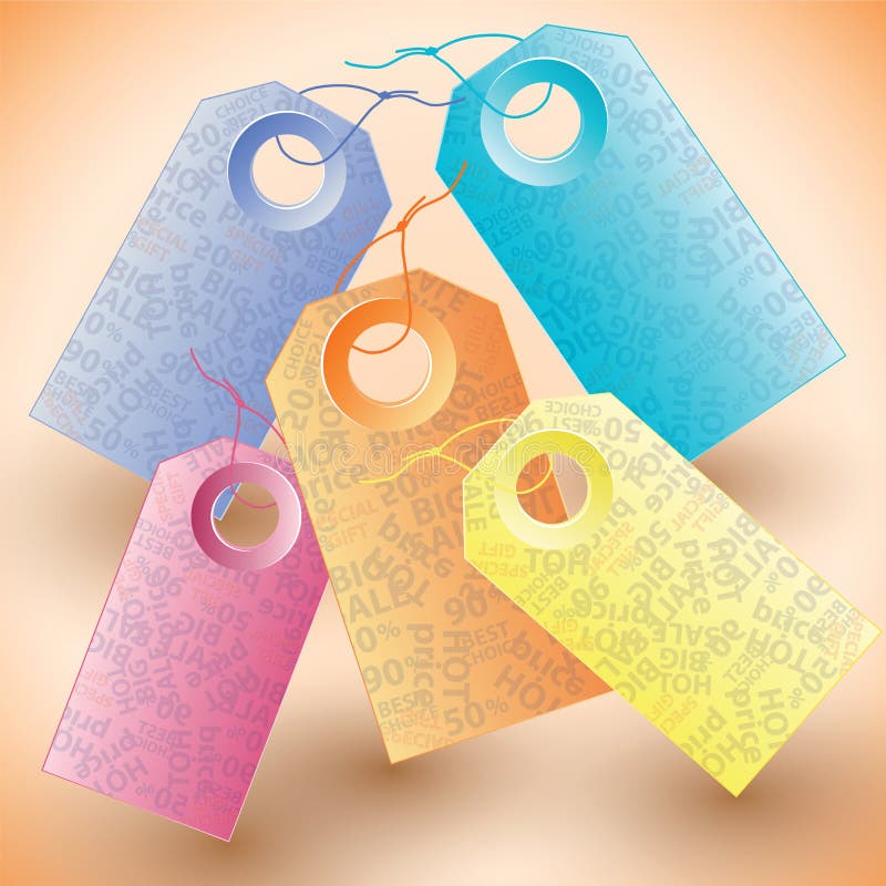Set of the colorful tags stock vector. Illustration of label - 52061389