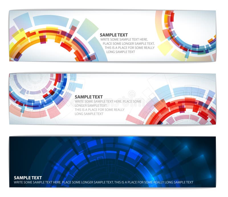 Set of Colorful Technical Banners Stock Illustration - Illustration of ...