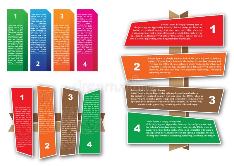 Set of Colorful Text Banners Stock Illustration - Illustration of texts ...