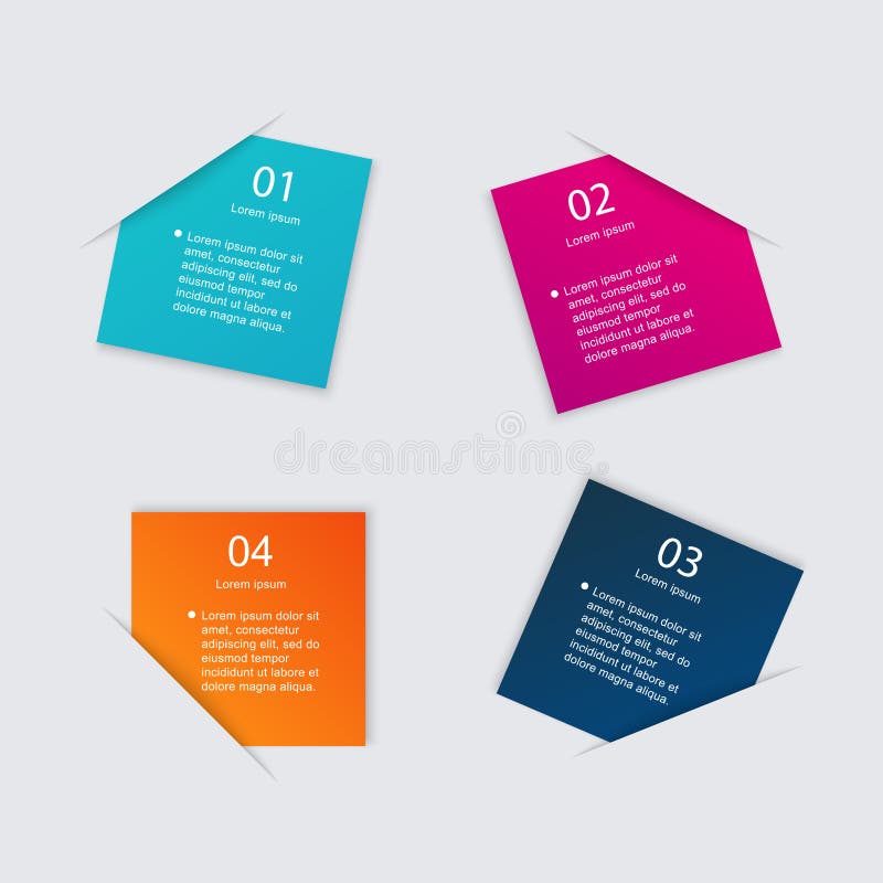 Set of Colorful Text Box with Steps, Trendy Colors. Stock Vector ...