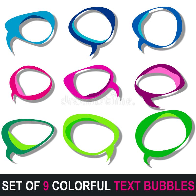 Set of Colorful Text Bubbles Stock Vector - Illustration of office ...