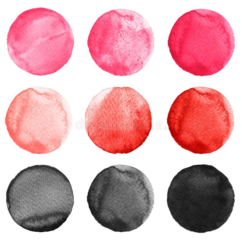 Set of Colorful Textured Acrylic Circles Isolated on White. Stock ...